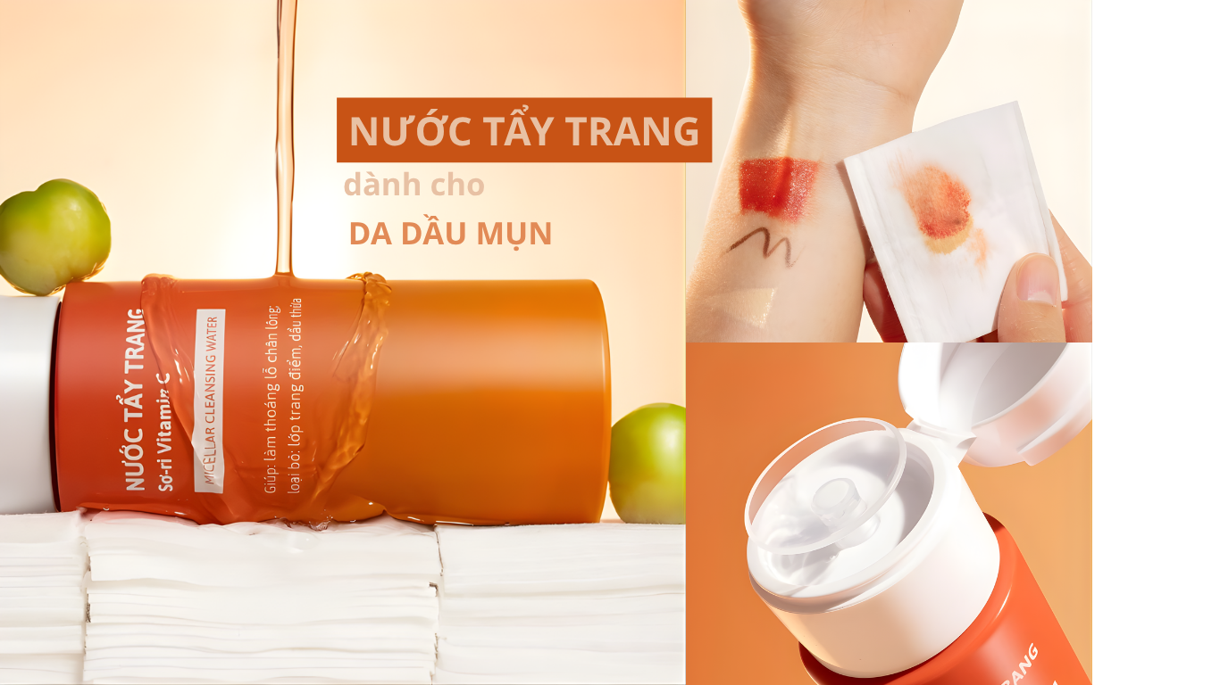 Top nước tẩy trang cho da dầu mụn tốt nhất hiện nay – Verlia Vegan Vietnam